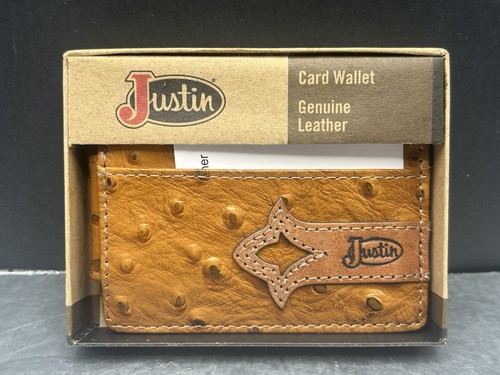 Brand New In Box Mens Justin Card Wallet Money Clip Leather Ostrich ...