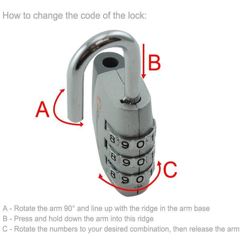 Combination lock Resettable Padlock for Flight Cases Toolboxes Lockers ...