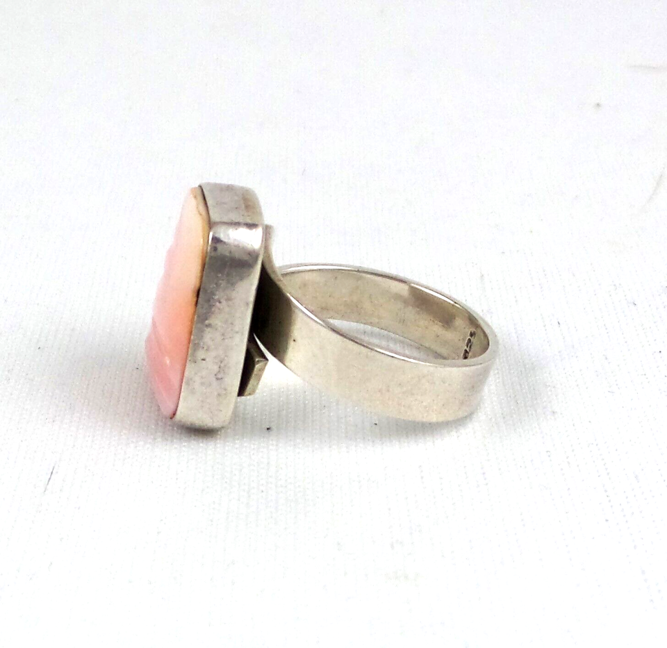 Sterling Silver 925 Trapezoid Pink Shell Ring ~ Size 8 | eBay