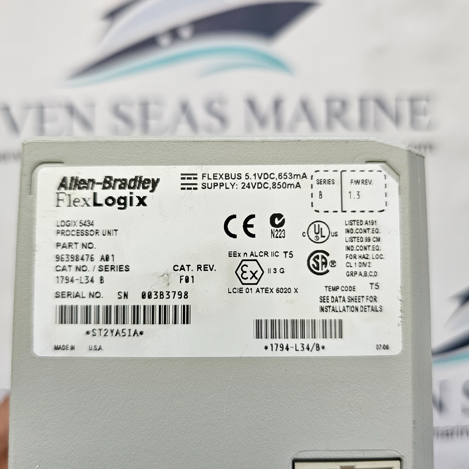 Allen Bradley 1794-l34 FlexLogix Processor 512kb - Series B for sale ...