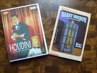 2 HOUDINI Items Greatest Magician of all Time 1- DVD best movie 2- Book ...