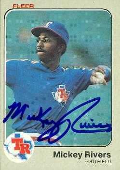 Mickey Rivers autographed Baseball Card (Texas Rangers) 1983 Fleer #576 ...