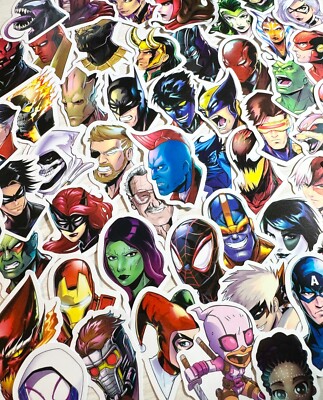 Marvel Super Hero Stickers 20 pcs DC Spiderman Avengers Deadpool X-Men ...