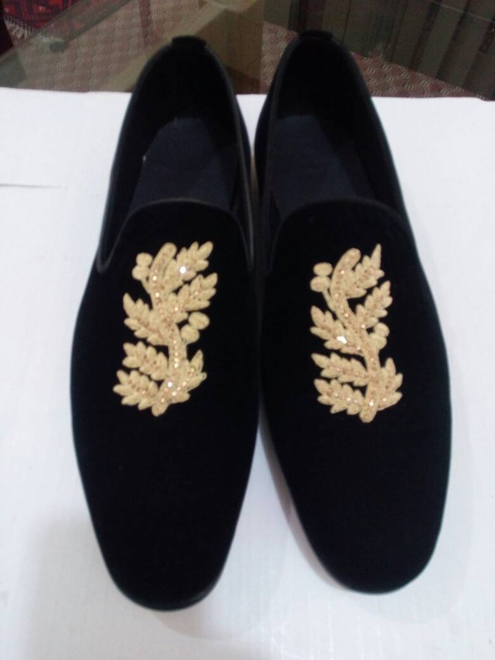 Handmade Mens Velvet Shoes, Handmade Men Embroidered Velvet casual ...