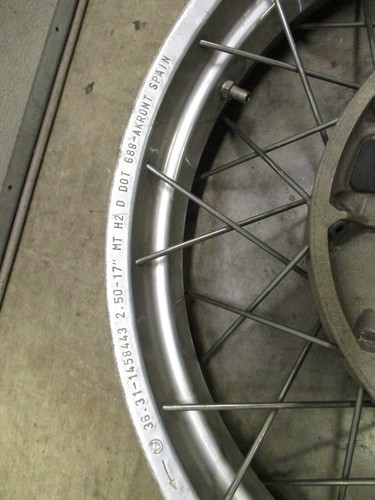 BMW R100GS R100GSPD R100R airhead 17" Akront rear wheel | eBay