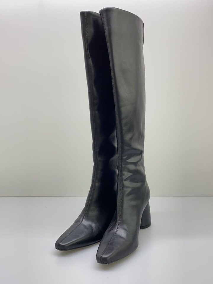 Ameri Long Boots S Blk Faux Leather Iky59 | eBay
