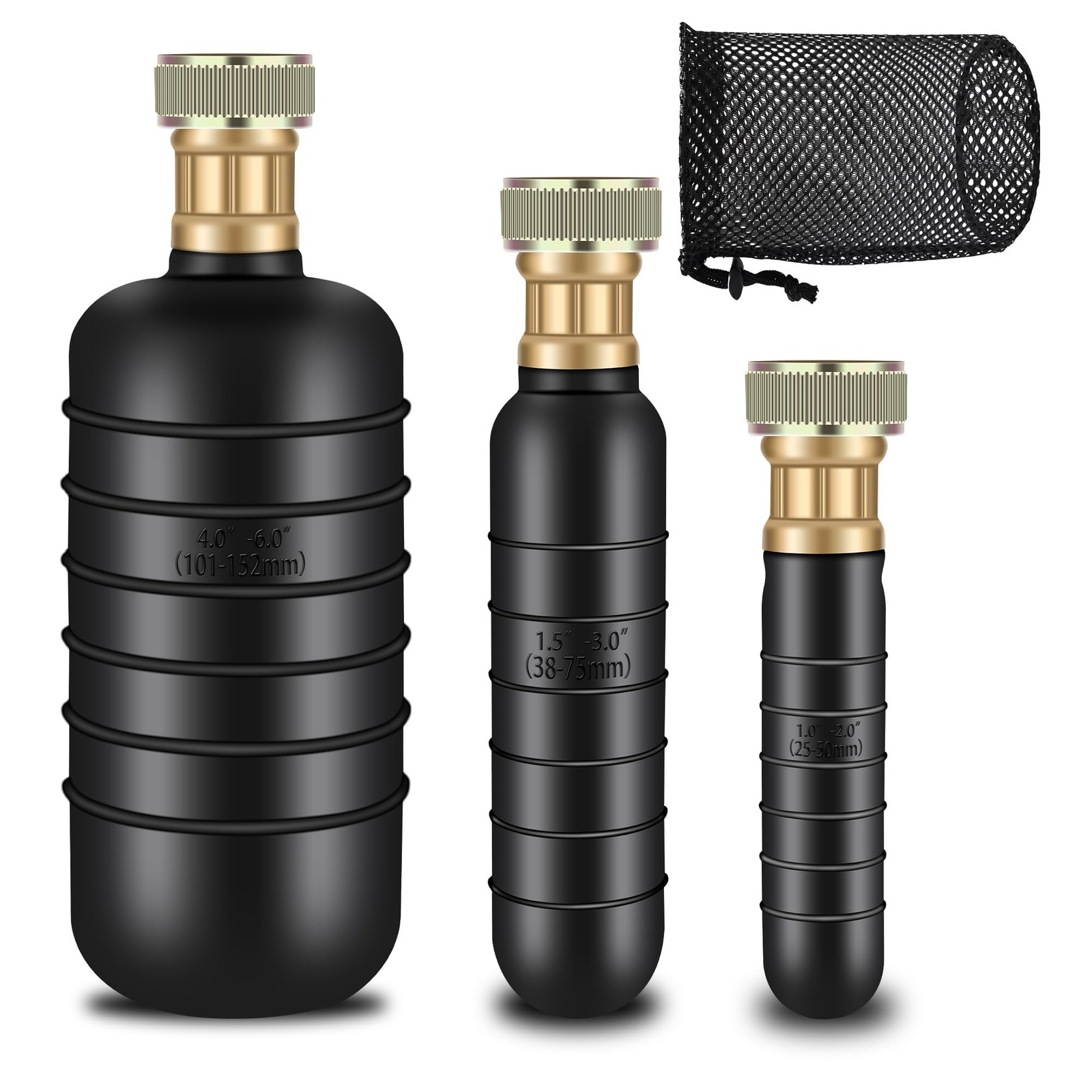 3 Pcs Drain Bladder Kit, Anglecai Drain Cleaning Bladders Fits 1 to 6 ...