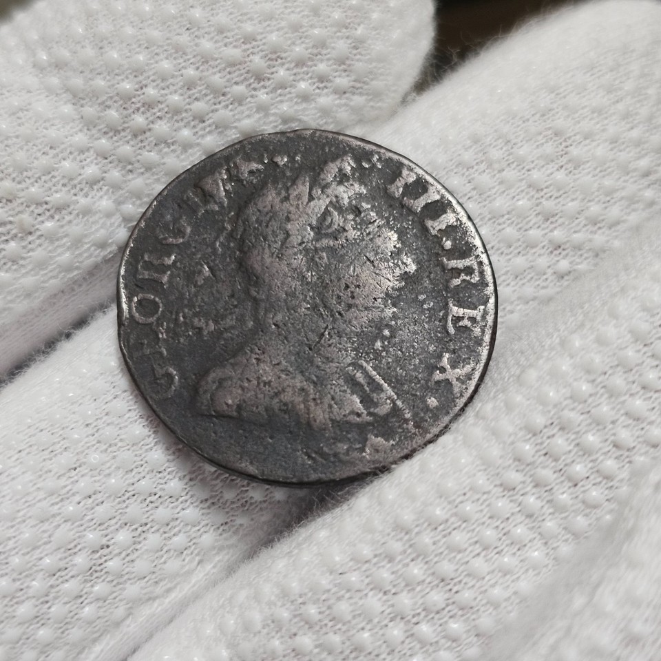 1775 Half Penny Used In Early America Revolutionary War Era Colonial ...