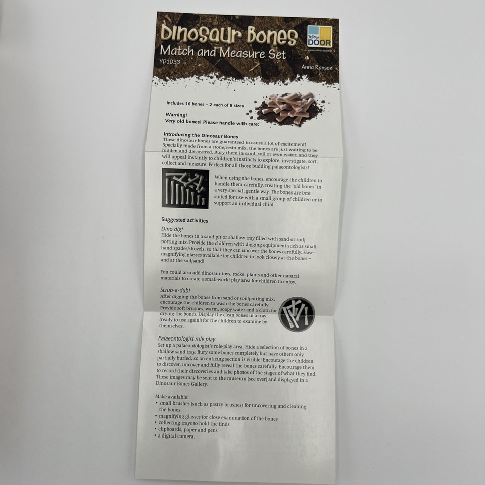 Dinosaur Bones Match and Measure Set of 16 YD1033 6151506886828| eBay