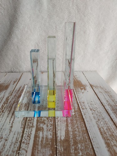 Multicolored Obelisk Prism Sculpture Object Van Teal Geometric Style | eBay