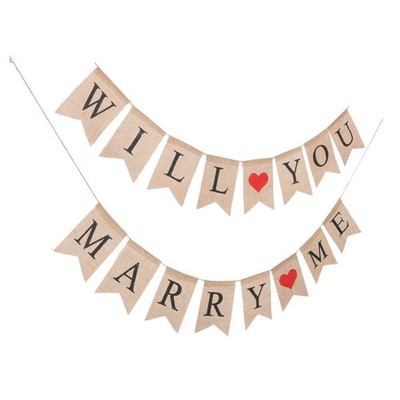 Proposal Banner Bunting Banner, Triangle Flag Bridal Shower Banners ...