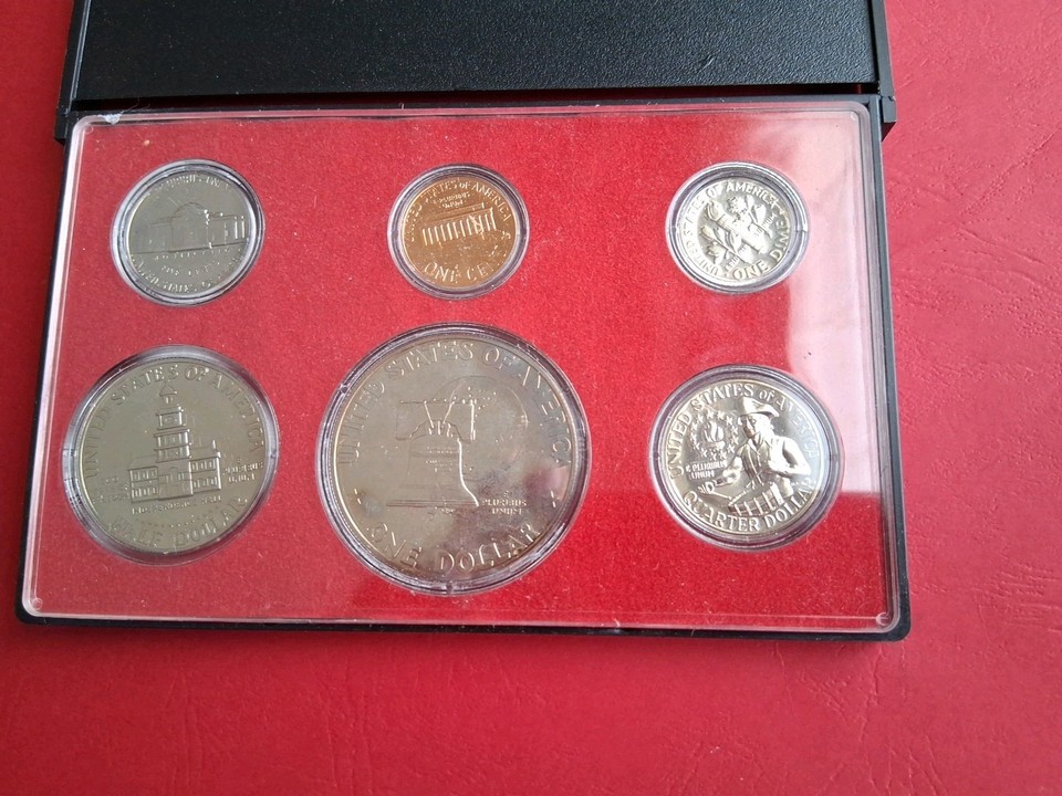 1975 Proof Set CN-Clad Eisenhower Dollar, Kennedy OGP, 6 Piece ...