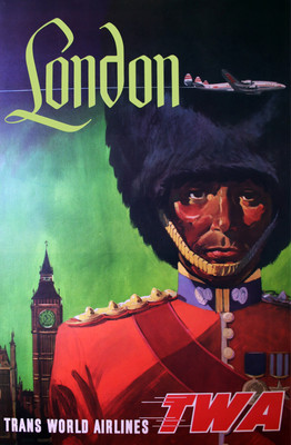 18x24"Poster Decor.Room design art print.London transworld airlines ...