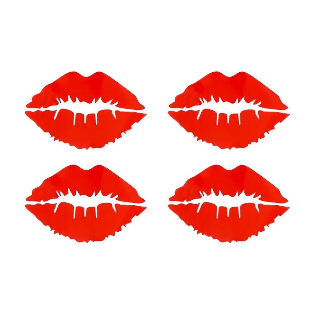 6Pcs/Pack Vinyl Car Decal Sticker Decor Car Styling Car Red Lip Kiss ...