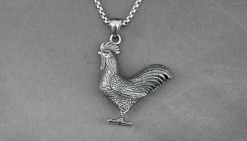 Mens Stainless Steel Rooster Pendant Necklace Chain Jewelry Wholesale ...
