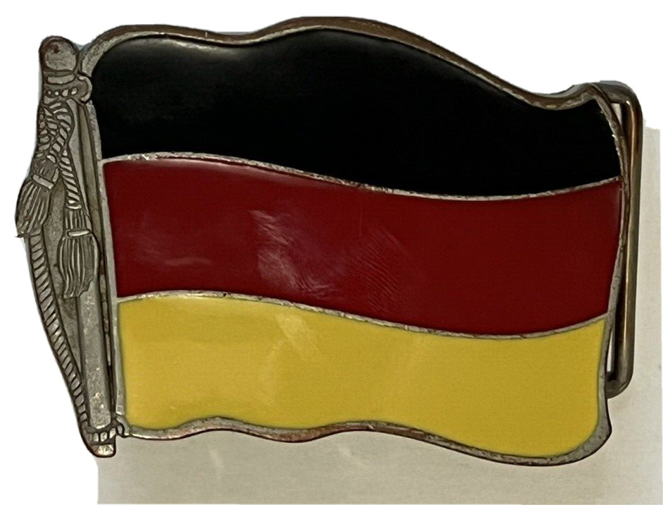 Vintage German Flag Belt Buckle Deutschland - Gem