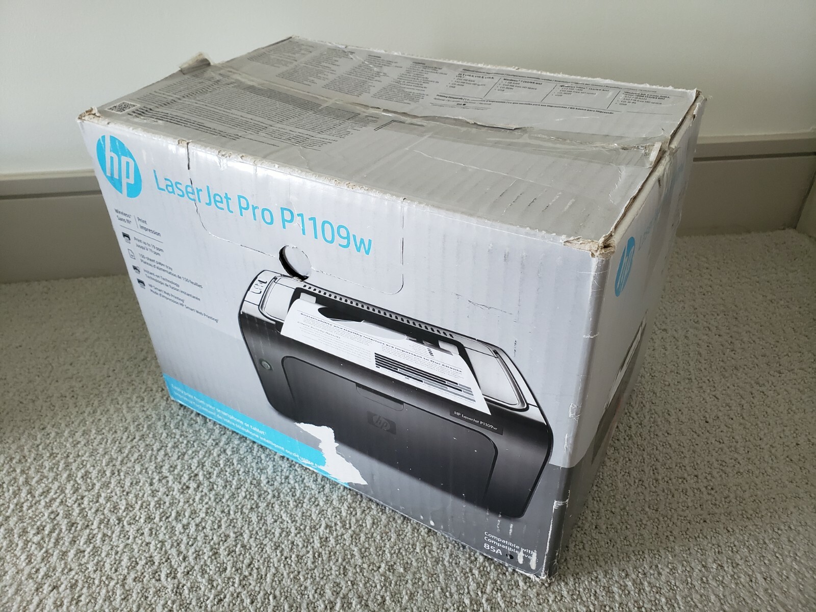 HP LaserJet Pro P1109w Wireless B&W Laser Printer 19ppm Replace P1102W ...