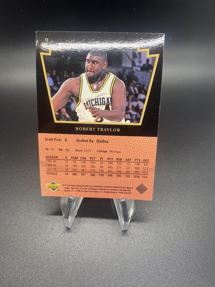 1998-99 SP Top Prospects Robert “Tractor”Traylor #9 Rookie Michigan RC ...