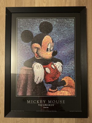 Disney Store Mickey Mouse Photomosaic Art Poster Framed | eBay