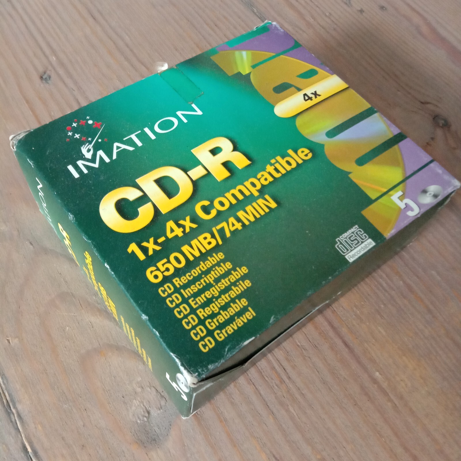 Imation CD-R 1x-8x Compatible 650MB/74 Min 5 Pack Blank CDs 0-51122 ...