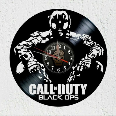 VinyWoody Vinyl Record Wall Clock Silhouette Black Ops FPS Decor | eBay