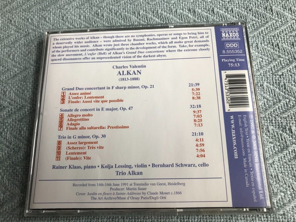 ALKAN: Chamber Music: Grand Duo Concertant / Sonate by Trio Alkan (CD ...