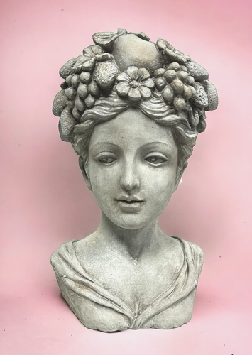 Clayre & Eef Bust Woman Bust Stone Flower Pot Planter Plant Head Woman ...