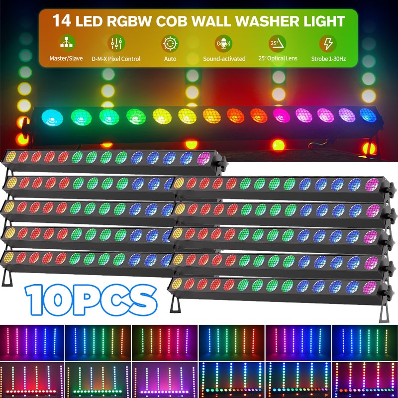 14LED COB RGBW Wall Wash Light DMX Stage DJ Party Disco Bar Light Show ...