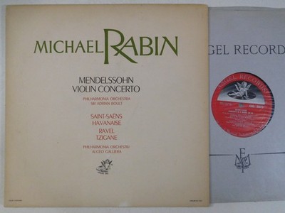 MICHAEL RABIN Mendelssohn Violin Concerto ANGEL LP 35572 EX UK dowel ...
