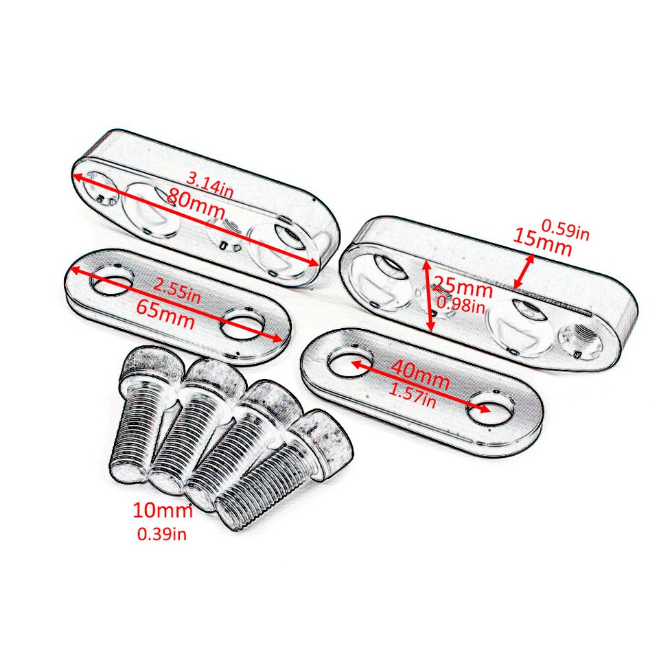 For Honda Goldwing GL1800 1800 01-17 Black Motorcycle Handlebar Risers ...