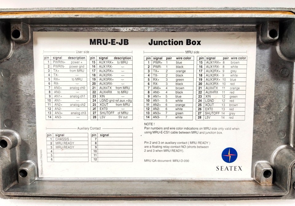 SEATEX MRU-E-JB1 MOTION REFERENCE UNIT JUNCTION BOX | eBay