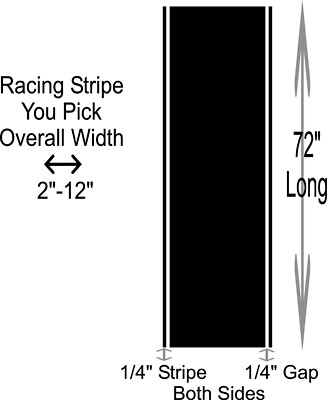 Racing Stripe - Various Widths -Vinyl Decal for Cars, Trucks, Autos, RV ...