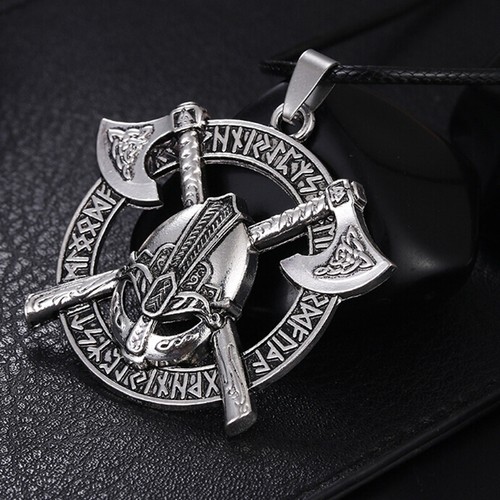 Vikings Rune Charm Necklace Slavic Amulet Pendant Necklaces Men Jewelry ...