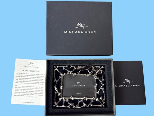 Michael Aram 2x3 Small Silver-Plated Photo Frame W Nature-Inspired Bone ...