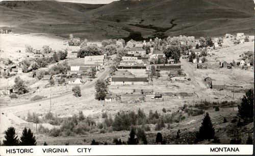 Historic Virginia City, MT - Aerial View, Antique Real Photo Postcard ...