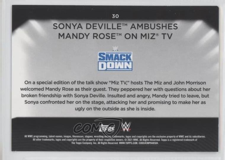 2021 Topps WWE Women's Division Rainbow Foil Sonya DeVille Mandy Rose ...