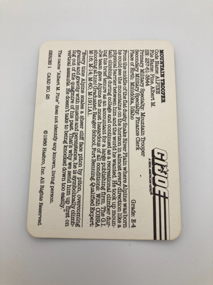 1986 Hasbro GI Joe Trading Cards Series 1 Action Cards Singles | eBay
