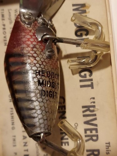 5-Vintage Heddon fishing lure lot in correct boxes. River Runt, Midget ...