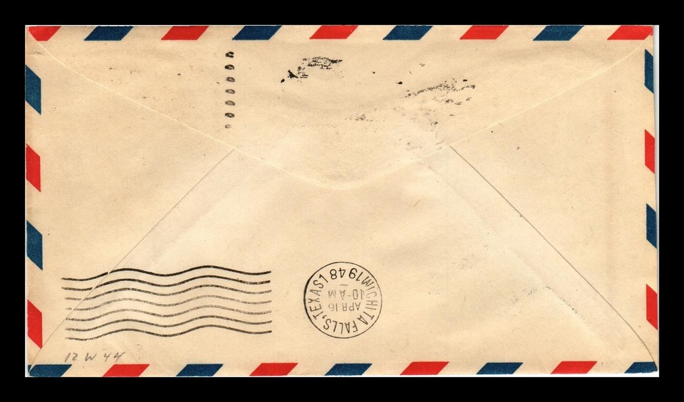 DR JIM STAMPS US COVER FIRST FLIGHT AIR MAIL LAWTON OKLAHOMA BACKSTAMP ...