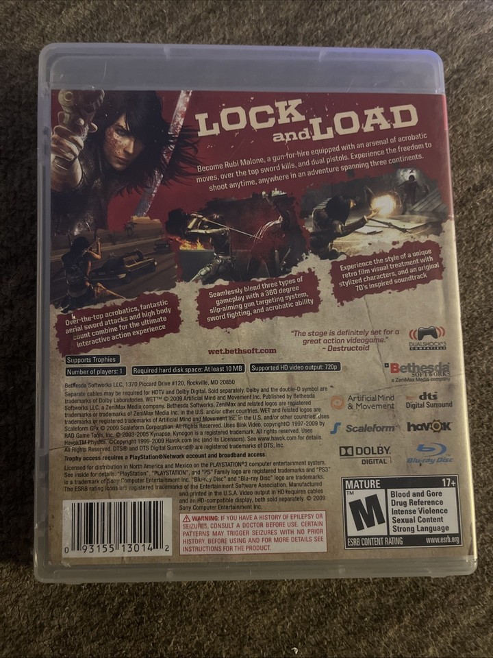 Wet Game Disc and Case for PS3 Sony PlayStation 3 (2009) 93155130142| eBay