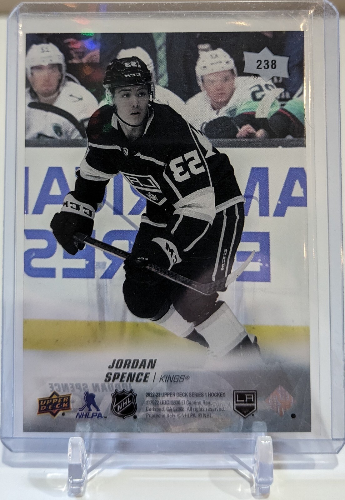 Jordan Spence Young Guns Rookie Clear Cut - RARE 2022-23 Upper Deck ...