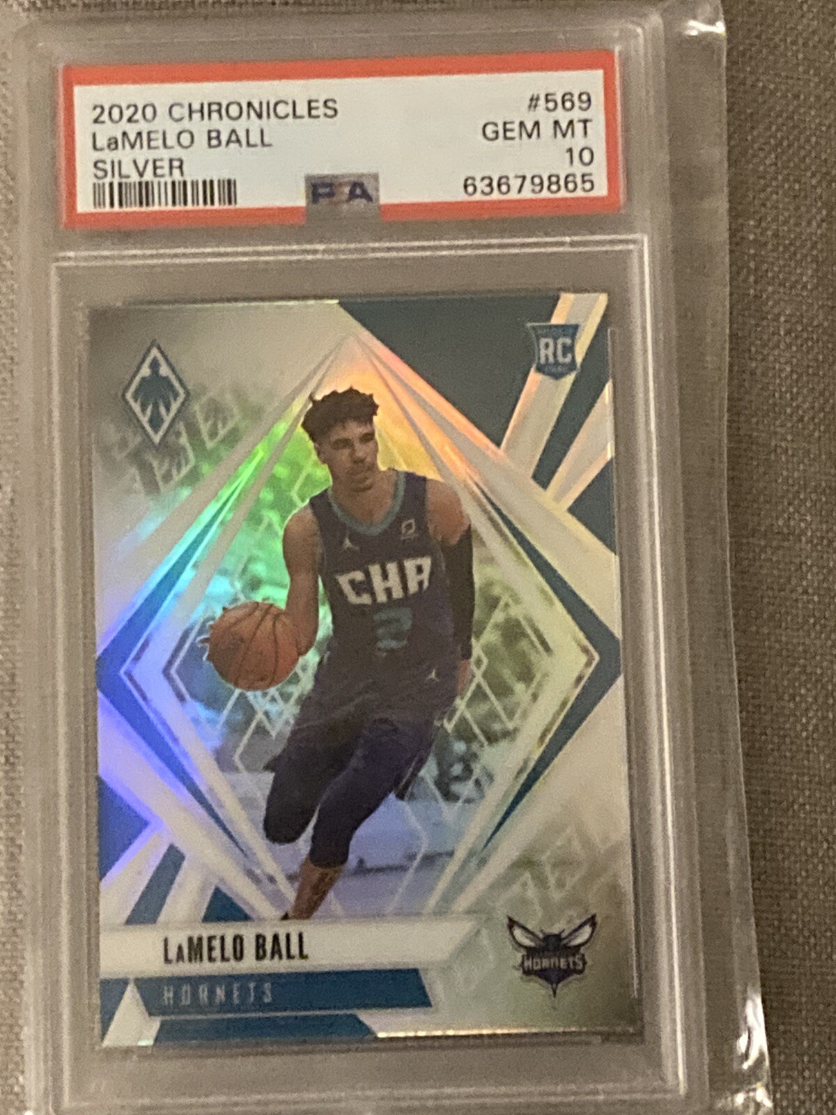 2020 Panini Chronicles PHOENIX LaMelo Ball RC #569 SILVER PRIZM PSA 10 ...