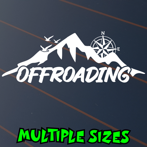 Offroading Sticker Car Decal Caravan Compass Mountain Camp UHF Off Road ...