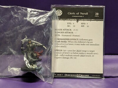 D&D miniatures Dragoneye CLERIC OF NERULL #30 with stat card | eBay
