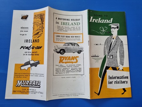 Ireland Dublin Vintage 50s Leaflet Guide Tourist Brochure Travel Map ...