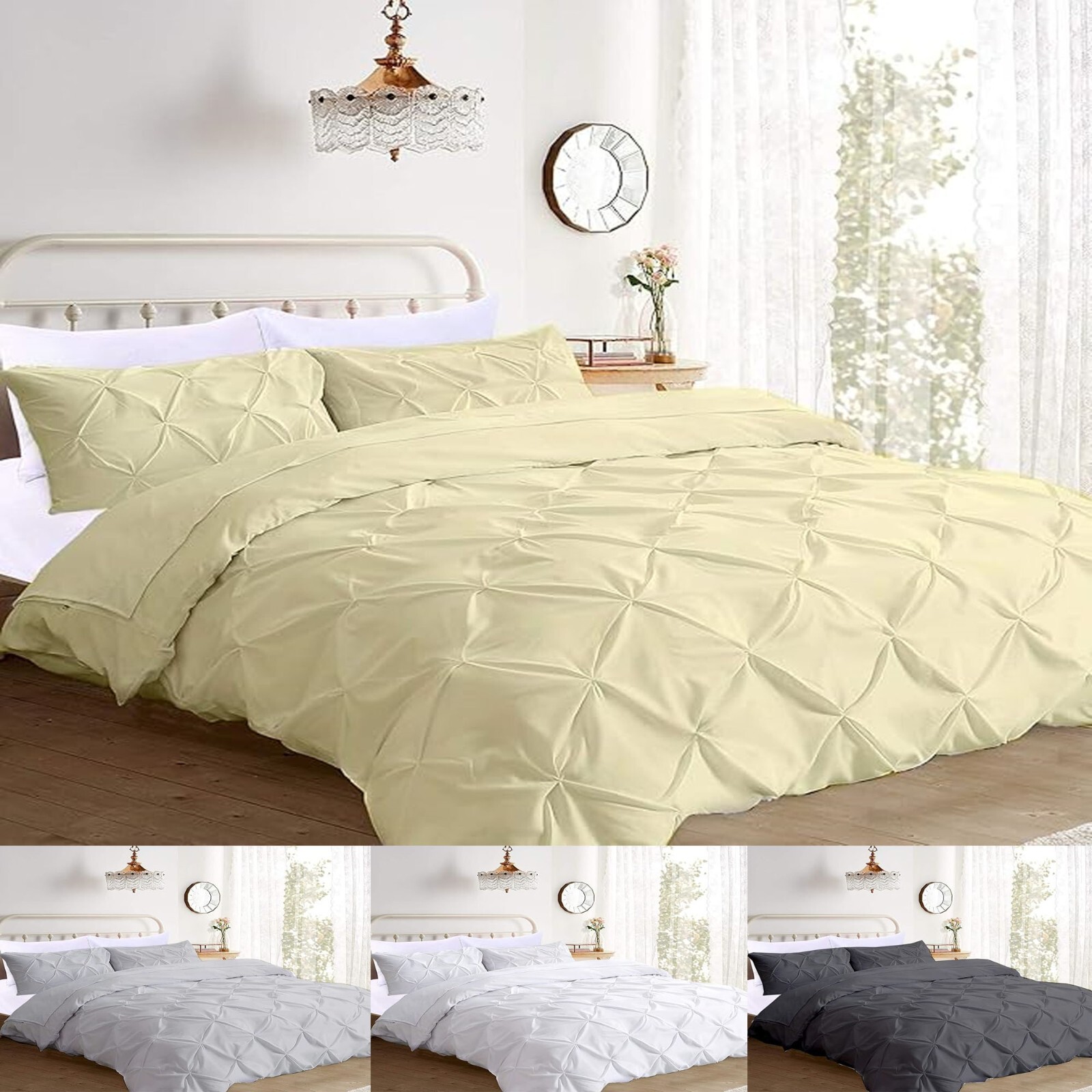 Luxury Pintucks Duvet Cover Single Double King Size Quilt Covers ...