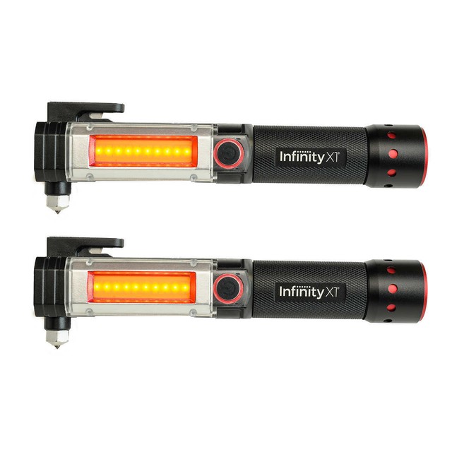 Infinity 2 pk - Portable 500 lmn Work Light Flashlight w Emergency Car ...