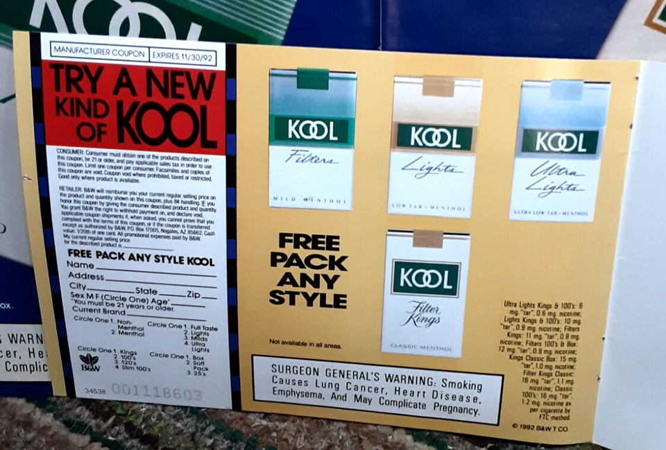 1992 Kool Cigarettes Classic and New Taste Print Ad Original ...