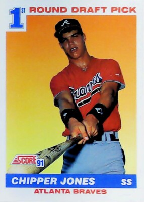 1991 SCORE #671 Chipper Jones Topps 1st Round Pick Rookie Card RC ...
