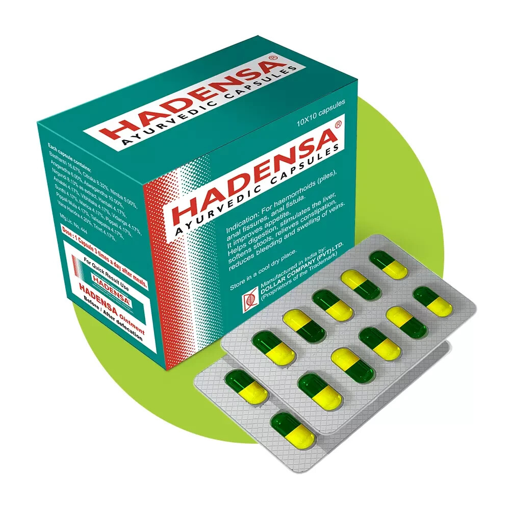 Hadensa (50 capsule) Ayurvedic Pills For Haemorrhoids, Fissures, Piles ...